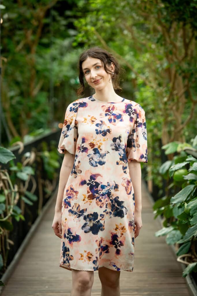 Elegantes, florales A -Linien Kleid mit Puffärmeln - Chloé - Jekyll und ...